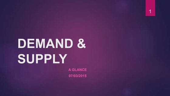 The law of supply and demand | PPT