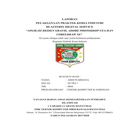 1. cover Laporan PKL ( Prakerin) SMK TEKOM MBM RAWALO | DOC