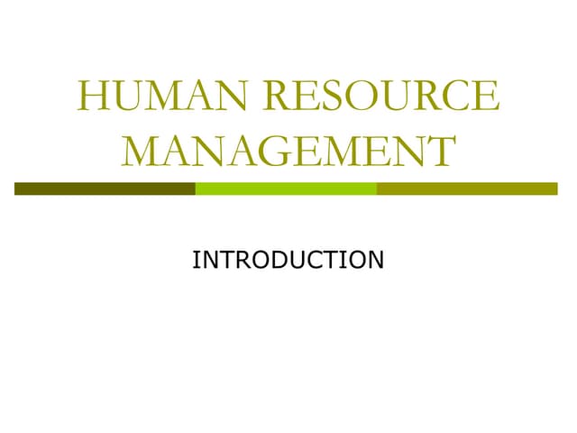 Human resource management ppt | PPTX