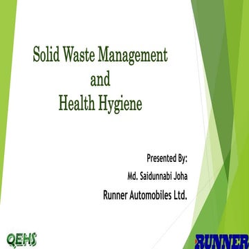 Canteen health hygiene & Solid Waste Management | PPTX