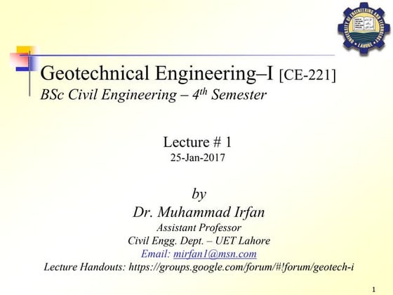 Geotechnical Engineering-II [Lec #9+10: Westergaard Theory] | PPSX | Physics | Science