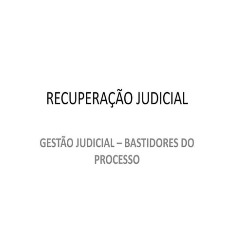 Perícia Judicial em Processos de Recuperação Judicial | PPTX