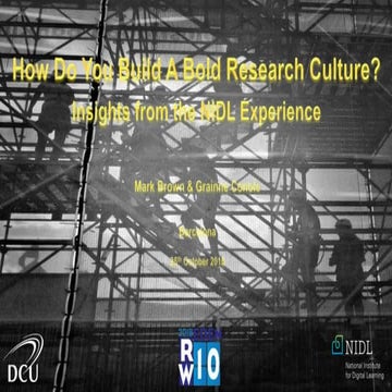 How Do You Build A Bold Research Culture? Insights from the NIDL ...