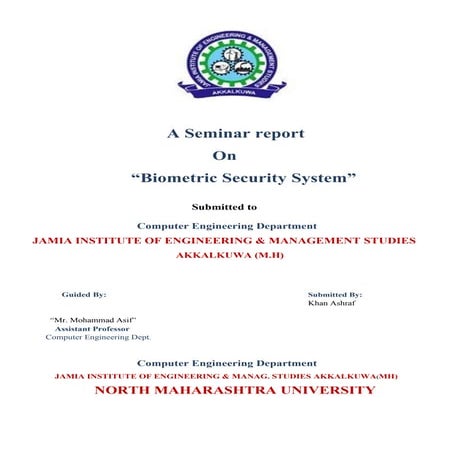 1 Front Page Biometric Security System Pdf