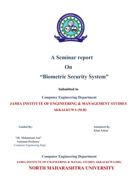 1 Front Page Biometric Security System Pdf