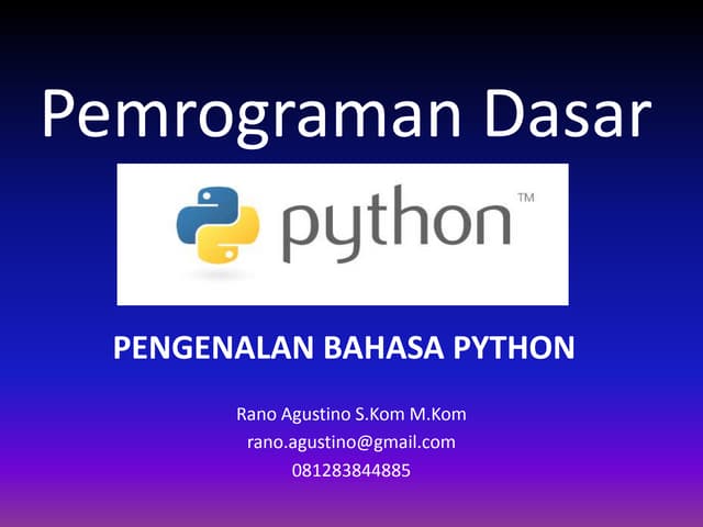 1. pengenalan python | PPT