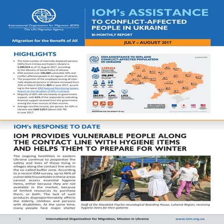 Report on IOM's assistance to conflict-affected people in Ukraine, July ...