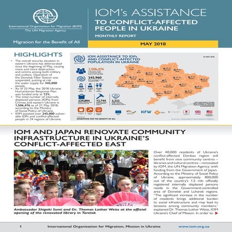Report on IOM's assistance to conflict-affected people in Ukraine, July ...
