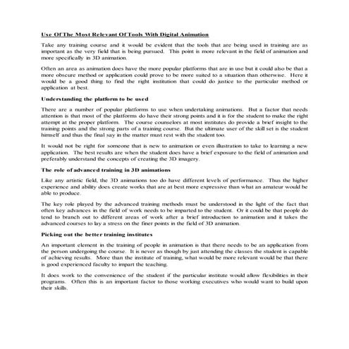 3d animation training | PDF