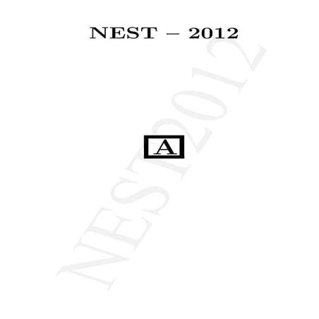 NEST 2012 Question Paper | PDF