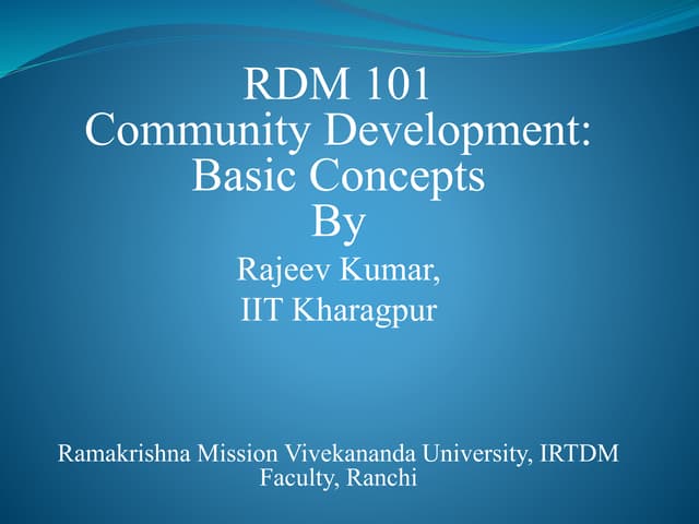 Community Development Program 1952 | PPTX