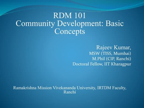 Community Development Program 1952 | PPTX