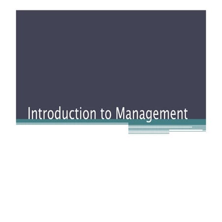 1. introduction to management | PDF | Executive Leadership & Management ...