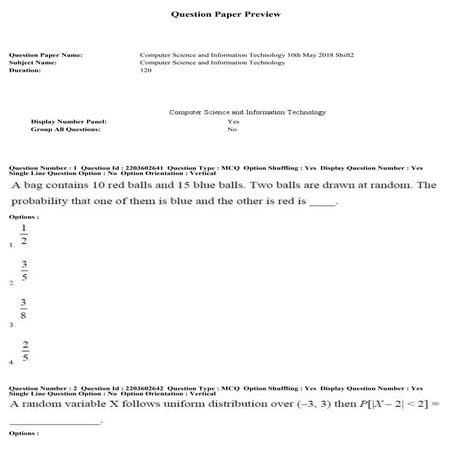 AP PGECET Computer Science 2018 question paper | PDF