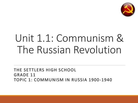 The Russian Revolution - understanding war communism | PPT