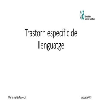 TEL: Trastorn Específic de Llenguatge | PDF