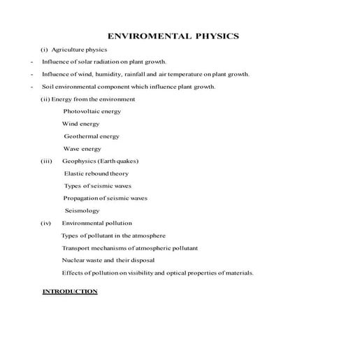 ENVIROMENTAL PHYSICS | DOCX