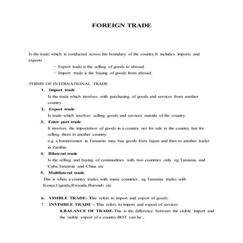 FOREIGN TRADE | DOCX