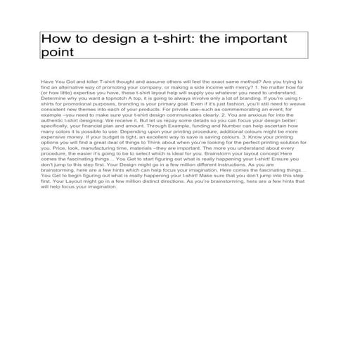 Tshirt Design - High school lesson PPT for Beginners | PPT