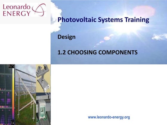 Photovoltaic Training Course - Module 4.2 - components to maintain | PPT