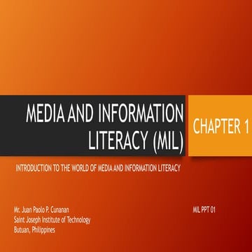 Media, information and technology literacy | PPTX