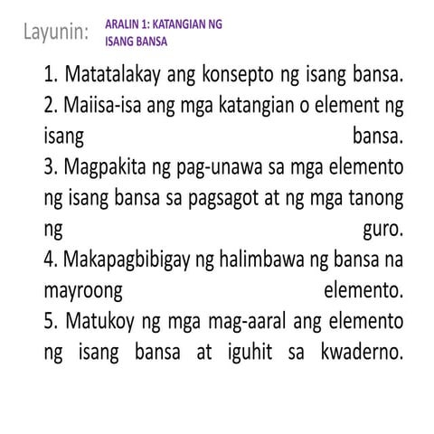 Katangian ng Isang Bansa | PPTX