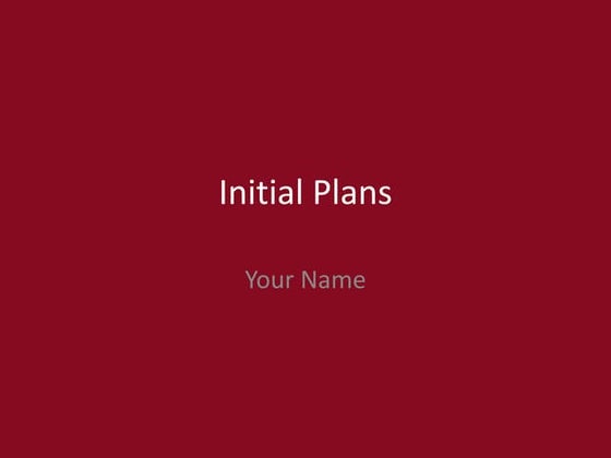 Visual Project - Initial Plans | PPT