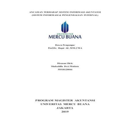 1. SI&PI, Shalsabilla Desi, Hapzi Ali, Ancaman Terhadap Sistem ...