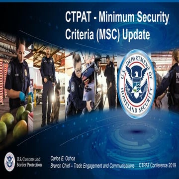 Criterios Minimos de Seguridad CTPAT 2019 conference | PDF