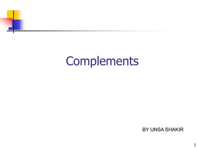 Complements | PPT