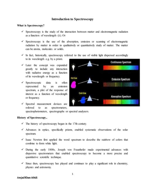 Introduction To Spectroscopy Docx Chemistry Science