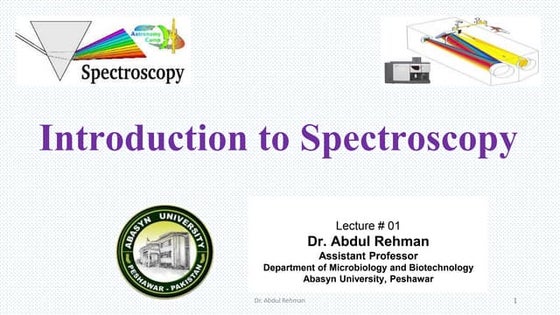 Introduction To Spectroscopy | PPT