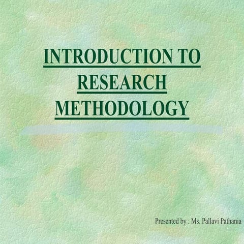Methodology In Research