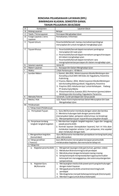 RPL BK Kesulitan Belajar Siswa | DOCX
