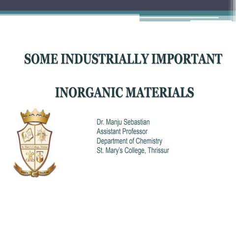 Some industrially important inorganic materials | PPTX