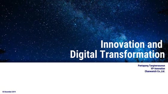 Digital transformation @Chanwanich 10102019 | PPT