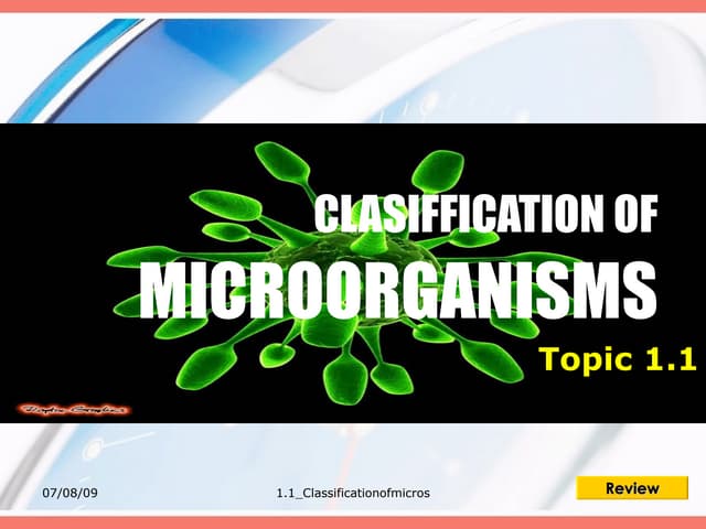 Classification of microrganisms | PPTX