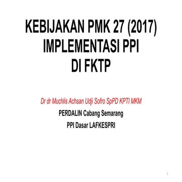 Kebijakan Pencegahan Penyakit Infeksi di FKTP | PDF