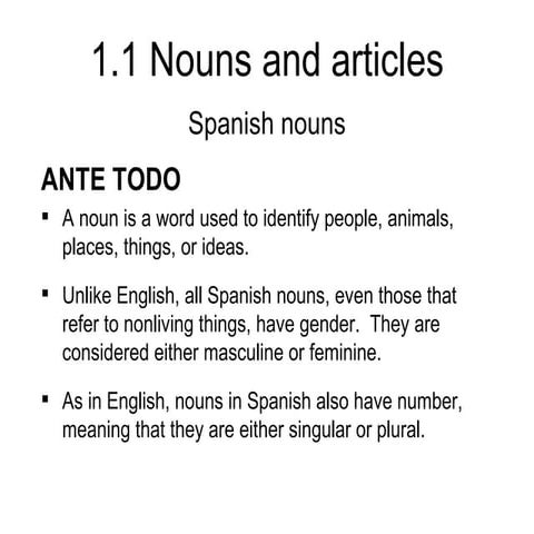 1.1 nouns and articles | PPT