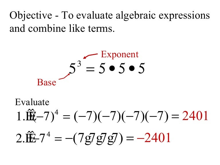 1.2 Algebraic Expressions and Models