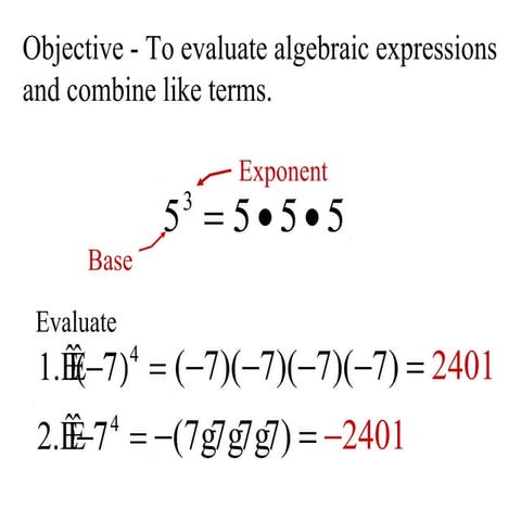 1.2 Algebraic Expressions and Models | PPT