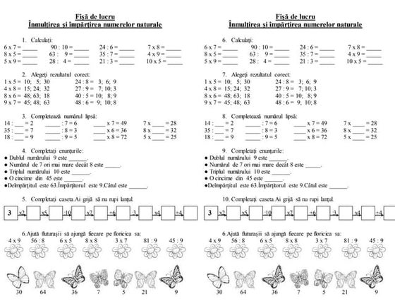 Fisă de lucru matematica 1 | DOCX