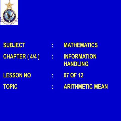 ARITHMETIC MEAN | PPT