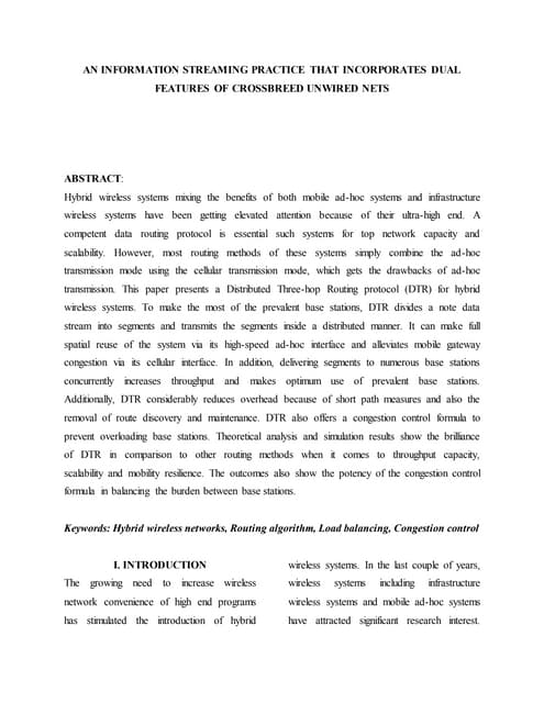 1a Distributed Three Hop Routing Protocol To Increase The Pdf