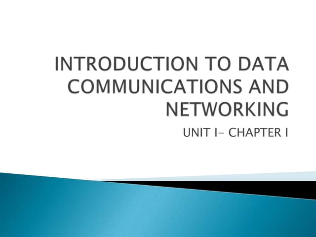 Sybsc It Computer Networks Unit I Introduction To Data Communications And Networking Ppt