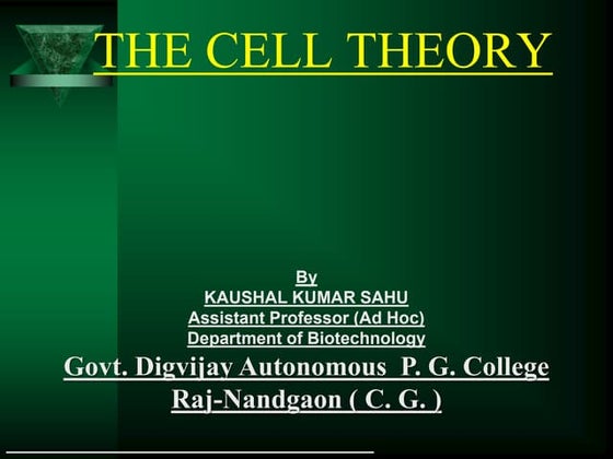 Cell and cell theory | PPTX