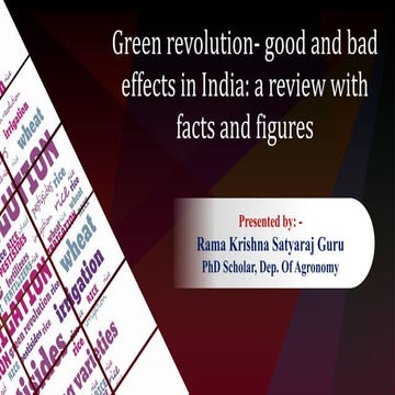 Green revolution- good and bad effects in India: a review with facts ...