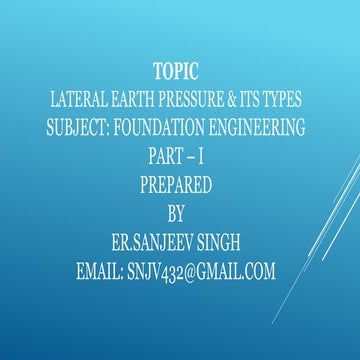 Lateral earth pressure and types | PDF