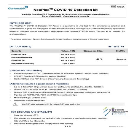 neoplex pcr test kit [genematrix] neo_plex covid-19 detection kit ...
