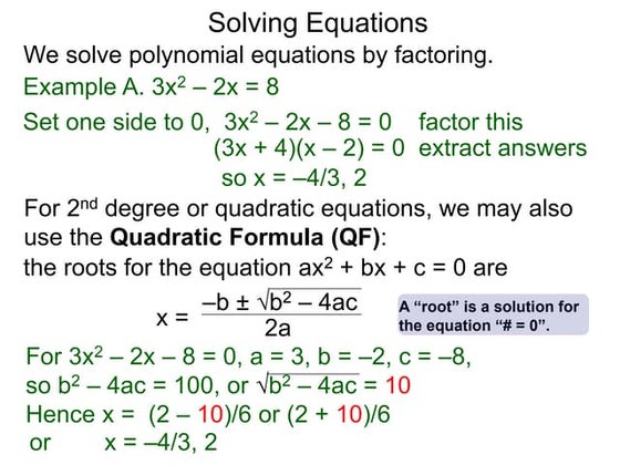Solving Equations Transformable to Quadratic Equation Including ...